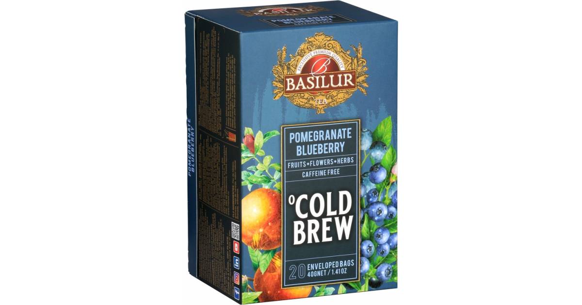 BASILUR Cold Brew Pomegranate Blueberry Gastro-Teebeutel 20x2g | MIX-TEE